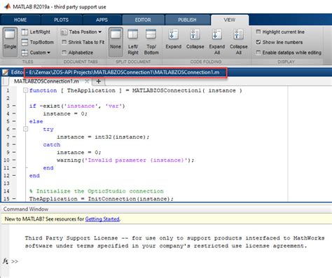 how to connect to the zos api with the interactive extension using