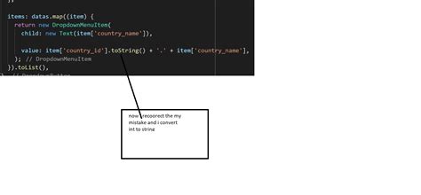 flutter error type string is not a subtype of type num of other