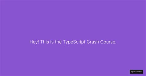 typescript crash course codesandbox