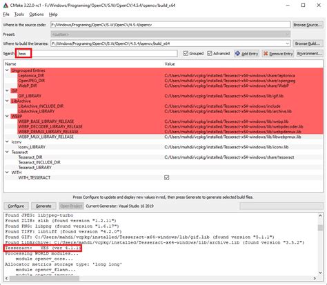 build opencv with tesseract build opencv