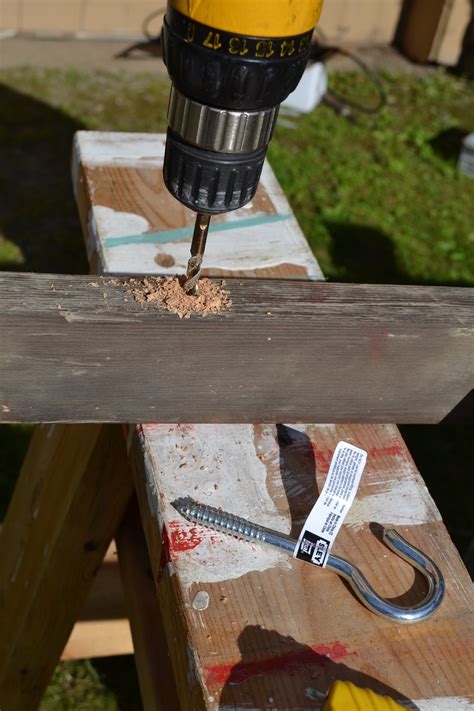 mark where your hooks will be to hang your ladder based on where your