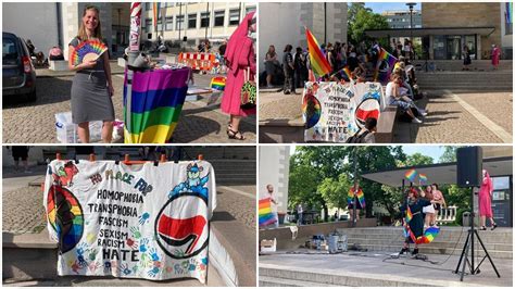Gegen Queerfeindlichkeit Betroffene Menschen Demonstrieren Vor Häfler