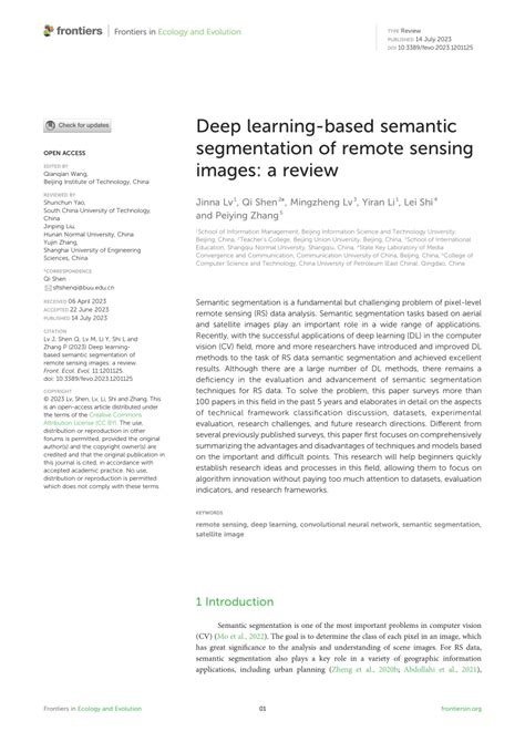 Pdf Deep Learning Based Semantic Segmentation Of Remote Sensing