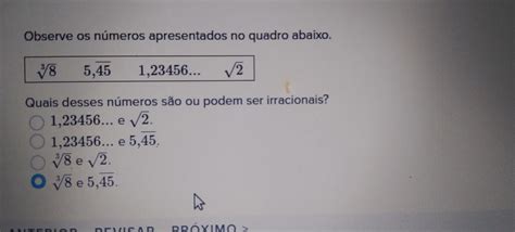 Observe Os Números Apresentados No Quadro Abaixo