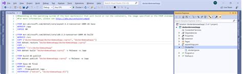 create docker image for simple web application and hosting using visual