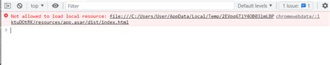 electron white screen after built with log error not allowed to load