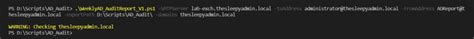 weekly active directory audit report powershell