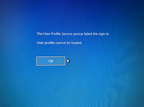 error the user profile service service failed the sign in when