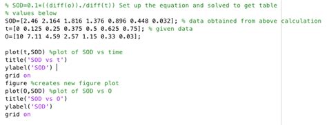 solved using matlab use numerical differentiation to