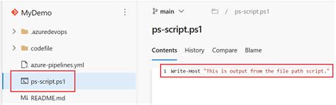 azure devops run ps1 file within inline script
