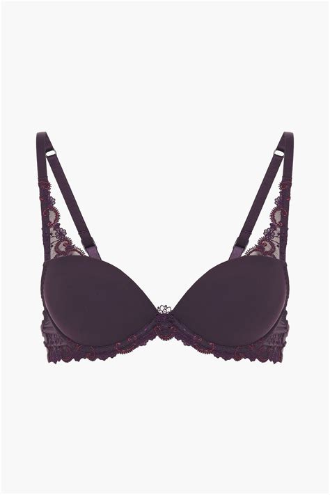 Simone PÉrÈle Metallic Embroidered Mesh And Jersey Push Up Bra The Outnet