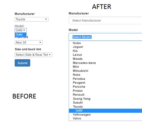 jquery filter result drop down menu not working with