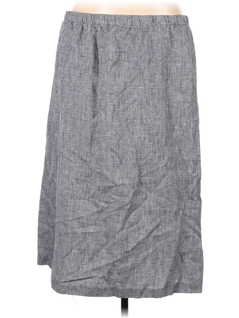 Orvis 100 Linen Gray Casual Skirt Size Xl 66 Off Thredup