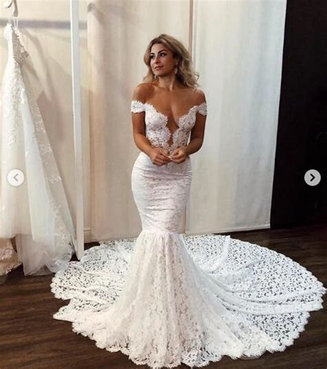 Sexy Mermaid Wedding Dress Off Shoulder Wedding Dress Lace Wedding