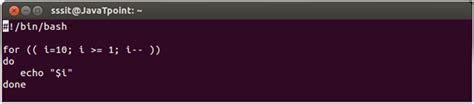 for loop shell scripting javatpoint