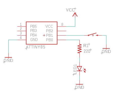attiny85 push button power switching software only solution
