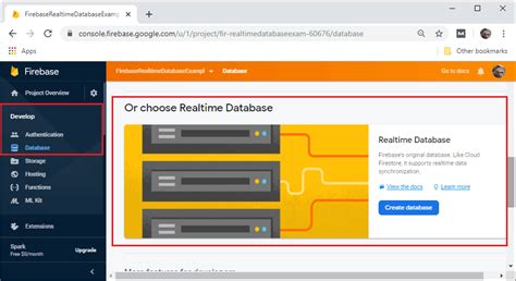 firebase real time database setup and configuration javatpoint