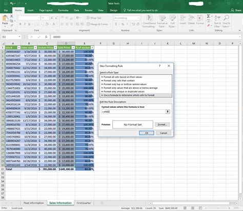 excel conditional formatting formula greater than and less than percentage