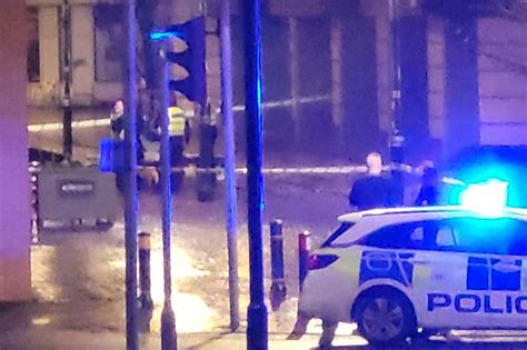 Early Morning Crime Scene After Man Attacked In Swindon Town Centre