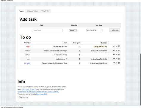 php task todo list