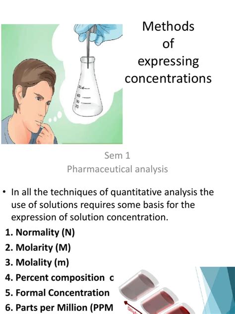 Unit 2 Methods Of Expressing Concentration Pdf Molar Concentration