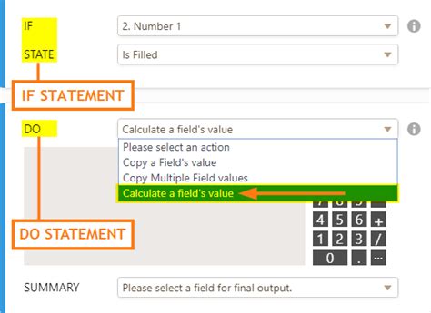 how to insert text or calculation into a field using