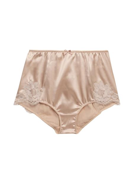 Dolce And Gabbana Satin And Lace High Waisted Briefs In Nude Natural Lyst