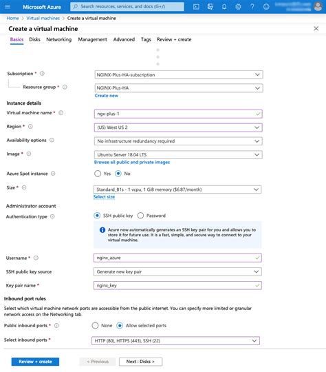 nginx docs creating microsoft azure virtual machines for