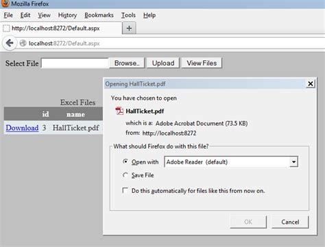 uploading and downloading pdf files from database using asp c