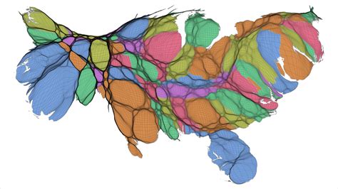 population cartogram of the contiguous us based on the 2020 census r