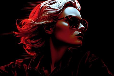 Premium Photo A Woman With Red Hair Wearing Sunglasses
