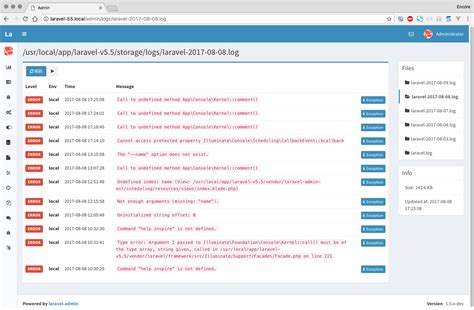 laravel admin extensions log viewer laravel admin extensions log
