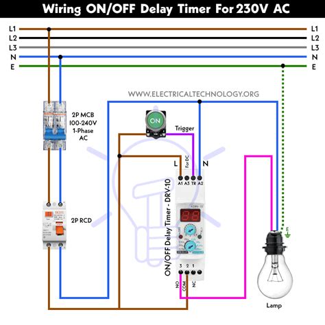 How To Wire On Off Delay Timer For Ac And Dc Loads 230v And 24v