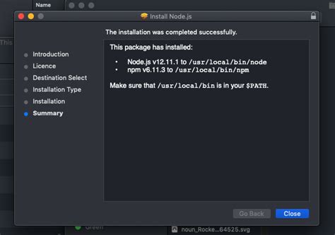 node js npm command not found after installing node via pkg no brew