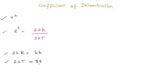 Solved If Ssr 66 And Sst 88 Compute The Coefficient Of