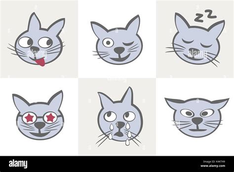 Cat Characters Different Emotions Stock Vector Image And Art Alamy