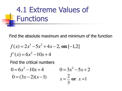 ppt 4 1 extreme values of functions powerpoint presentation free