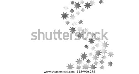 Silver Star Confetti Falling Stars On Stock Vector Royalty Free