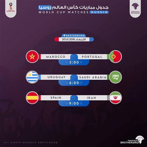 بالصور جدول مباريات كأس العالم في روسيا 2018 World Cup Schedule In