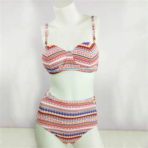 Swimwear Women Sexy Push Up Bandeau Bikinis High Waist Swimsuit Women