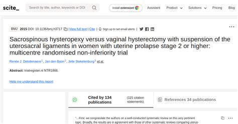 Sacrospinous Hysteropexy Versus Vaginal Hysterectomy With Suspension Of