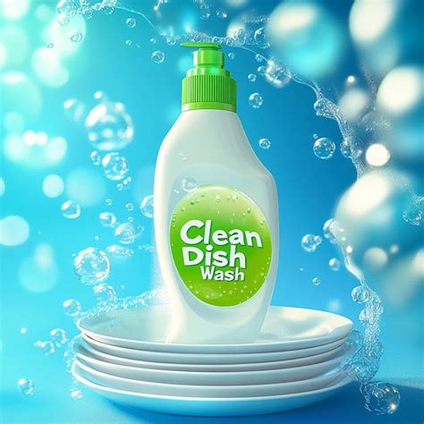 Squeaky Clean Dishes Powerful Dish Wash Premium Ai Generated Image