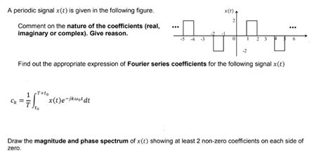Solved A Periodic Signal X T Is Given In The Following