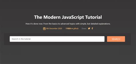 „the modern javascript tutorial“ ist das einzige js tutorial das du