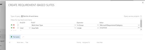 how to create requirement based test suites in azure devops