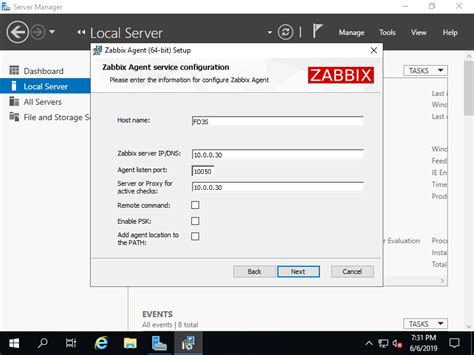 debian 10 buster zabbix 4 0 add monitoring target host windows