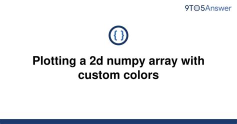 [solved] plotting a 2d numpy array with custom colors 9to5answer