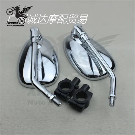 Chrome Elipse Espelhos Laterais Da Motocicleta Para Harley Davidson