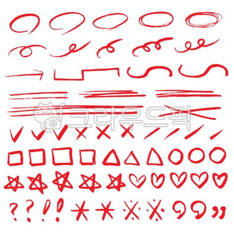 빨간펜 색연필 Png 교정기호 교정부호 사진 이미지 일러스트 캘리그라피 오호랄라작가