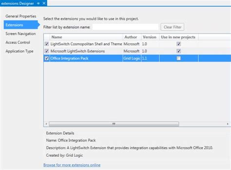 how to download and enable extensions lightswitch visual